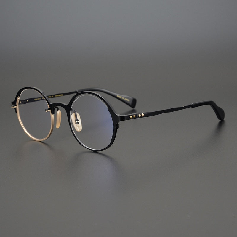 Farrell Round Retro Titanium Glasses Frame – Muhoo